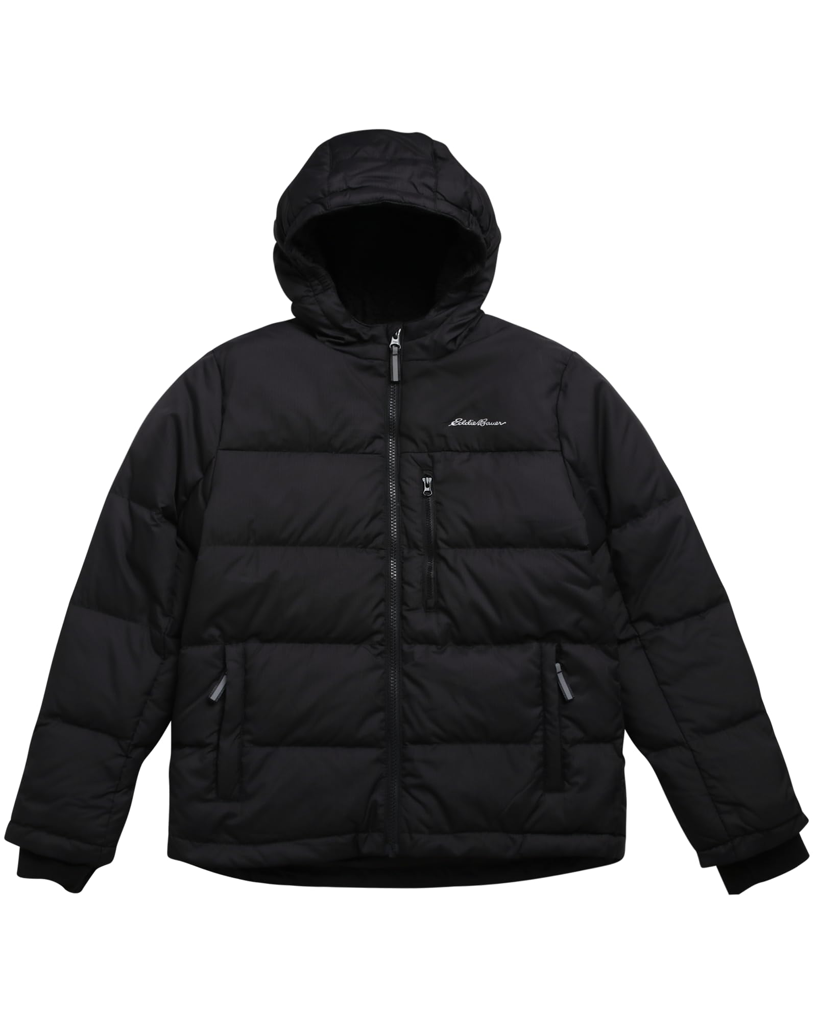 Eddie Bauer Boys' Winter Jacket - Heavyweight Quilted Down Jacket - Insulated Hooded Outerwear Coat for Boys (5-16), Size 14, Black