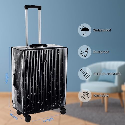 Hsyydzi Luggage Protector Case Clear PVC Suitcase Cover - Dustproof, Waterproof, Scratch-Resistant Luggage Covers for Suitcase, Clear Luggage Protector Cover(28inch-24.2''H * 20''L * 12.6''W)