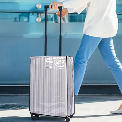 Hsyydzi Luggage Protector Case Clear PVC Suitcase Cover - Dustproof, Waterproof, Scratch-Resistant Luggage Covers for Suitcase, Clear Luggage Protector Cover(28inch-24.2''H * 20''L * 12.6''W)