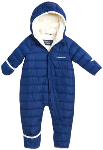 Eddie Bauer Infants' Snowsuit - Heavyweight Quilted Bodysuit - Outerwear Footed Jumpsuit Coveralls for Baby Boys/Girls, 0-18M, Size 3-6 Months, Navy Blue