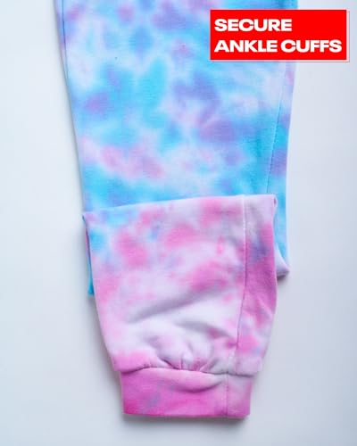 Reebok Girls Sweatsuit - 2 Piece Performance Fleece Sweatshirt and Jogger Sweatpants - Tie Dye Activewear Set for Girls, 7-12, Size 8, Tie Dye Pink