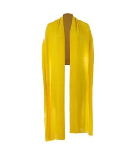 ENETIX Women's Cashmere Wool Oversized Shawl Wrap, Solid Color Pashmina Ultra Soft Stole Scarf for Women with Gift Box (Yellow)