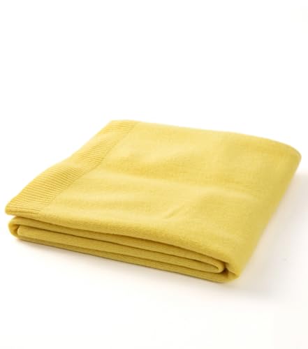ENETIX Women's Cashmere Wool Oversized Shawl Wrap, Solid Color Pashmina Ultra Soft Stole Scarf for Women with Gift Box (Yellow)