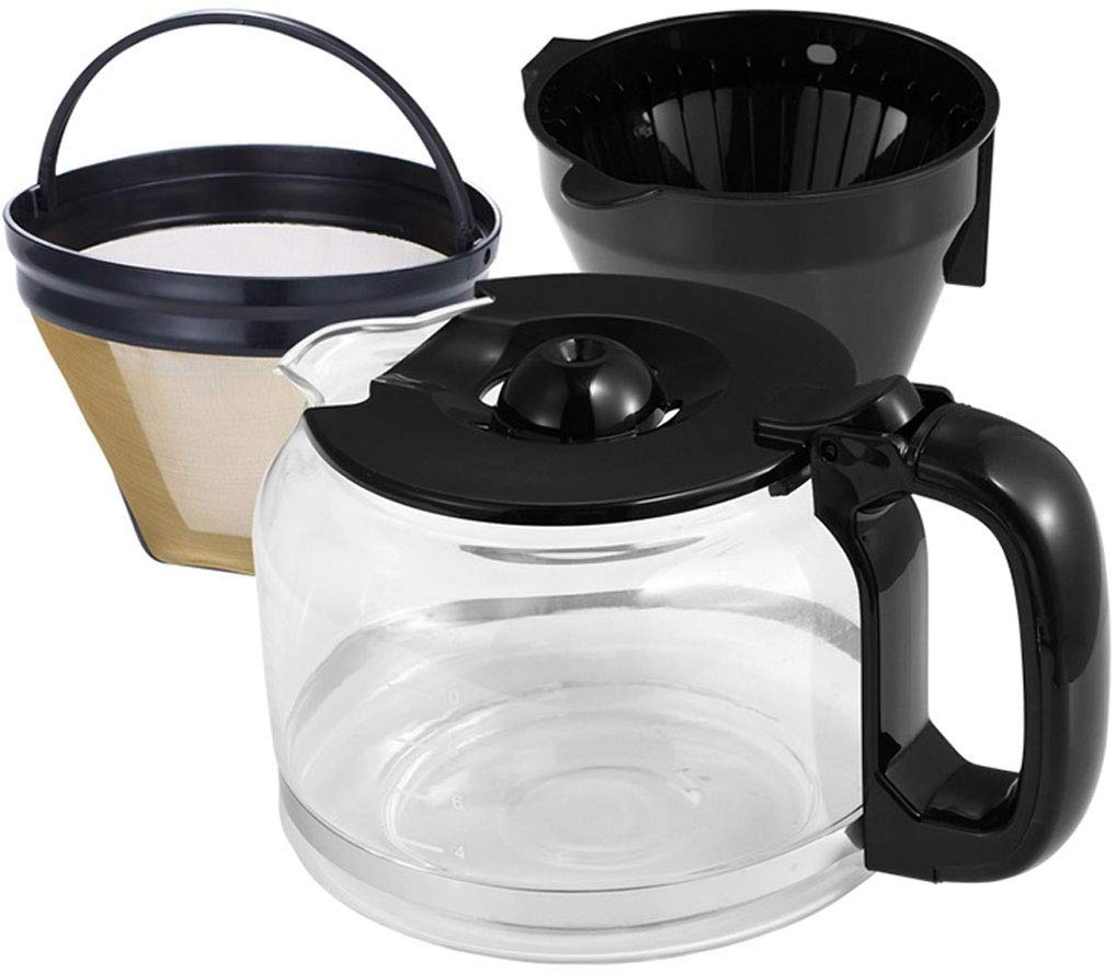 ROLTIN Coffee Machine Coffee Maker 15-Cup Coffee Makers with Timer Mode And Auto-Off Function Grind Coffee Machine with Removable Filter Basket Stainless Steel Black