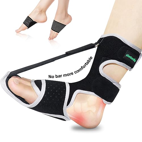 Plantarelief Plantar Fasciitis Night Splint: Upgraded Plantar Fasciitis Relief Brace with Arch Support Women Men - Treatment for Plantar Fasciitis, Achilles Tendonitis, Foot Drop and Heel Pain - Black