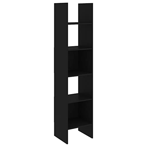 NusGear Book Cabinet Black 15.7"x13.8"x70.9" Engineered Wood-1958