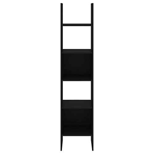 NusGear Book Cabinet Black 15.7"x13.8"x70.9" Engineered Wood-1958