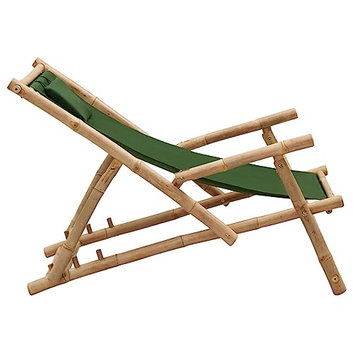 NusGear Deck Chair Bamboo and Canvas Green-7483