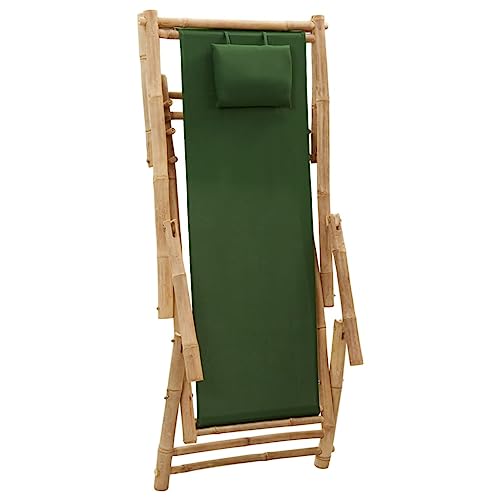 NusGear Deck Chair Bamboo and Canvas Green-7483