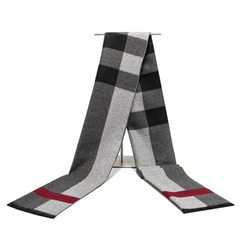 Geopty 2 Pack Mens Scarf, Soft Warm Cashmere Feel Winter Scarf for Men Black Grey Mens Scarves Set,Style B