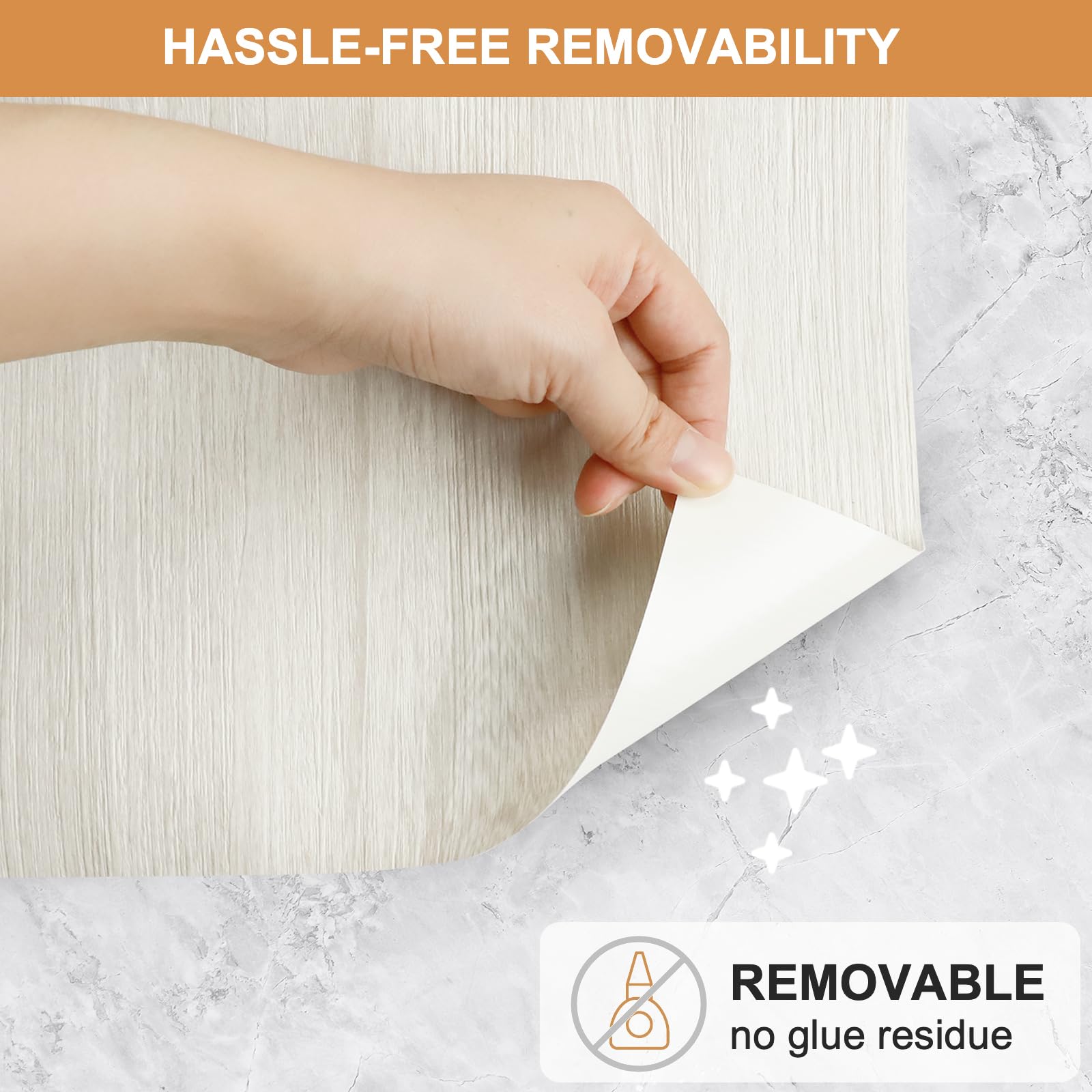Oxdigi Vinyl Flooring Roll Peel and Stick - 15.7" x 118" (12.9 Sq.Ft) | Removable Self-Adhesive Wear-Resistant Vinyl Floor Tiles Wood Plank |Waterproof for Bathroom, Kitchen... | Whitewashed Oak