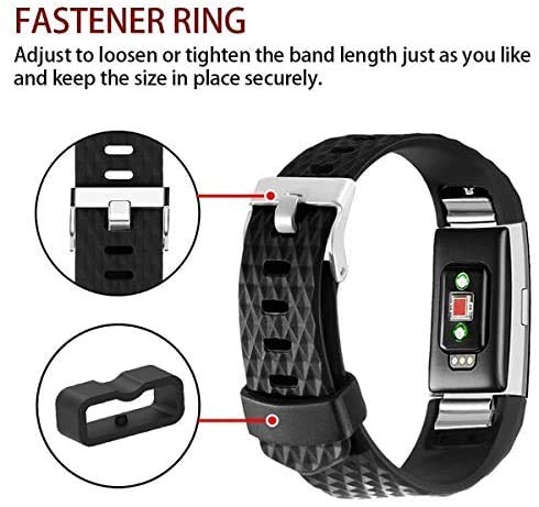 FitTurn Band Keeper Strap Loop Fastener Rings Compatible with BIGGERFIVE Vigor 2 L Fitness Tracker Watch Bands -Black (6 of Pack) Rubber Replacement Loop Rings