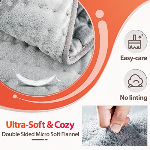 Heating Pad, 10 Heat Settings & 3 Timer Settings with Auto Off, Wet & Dry Heat Therapy Electric Heating Pad, Relieves Back, Neck, Shoulder & Abdominal Pain Heat Pad, Machine Washable, 12" x 24"(Grey)