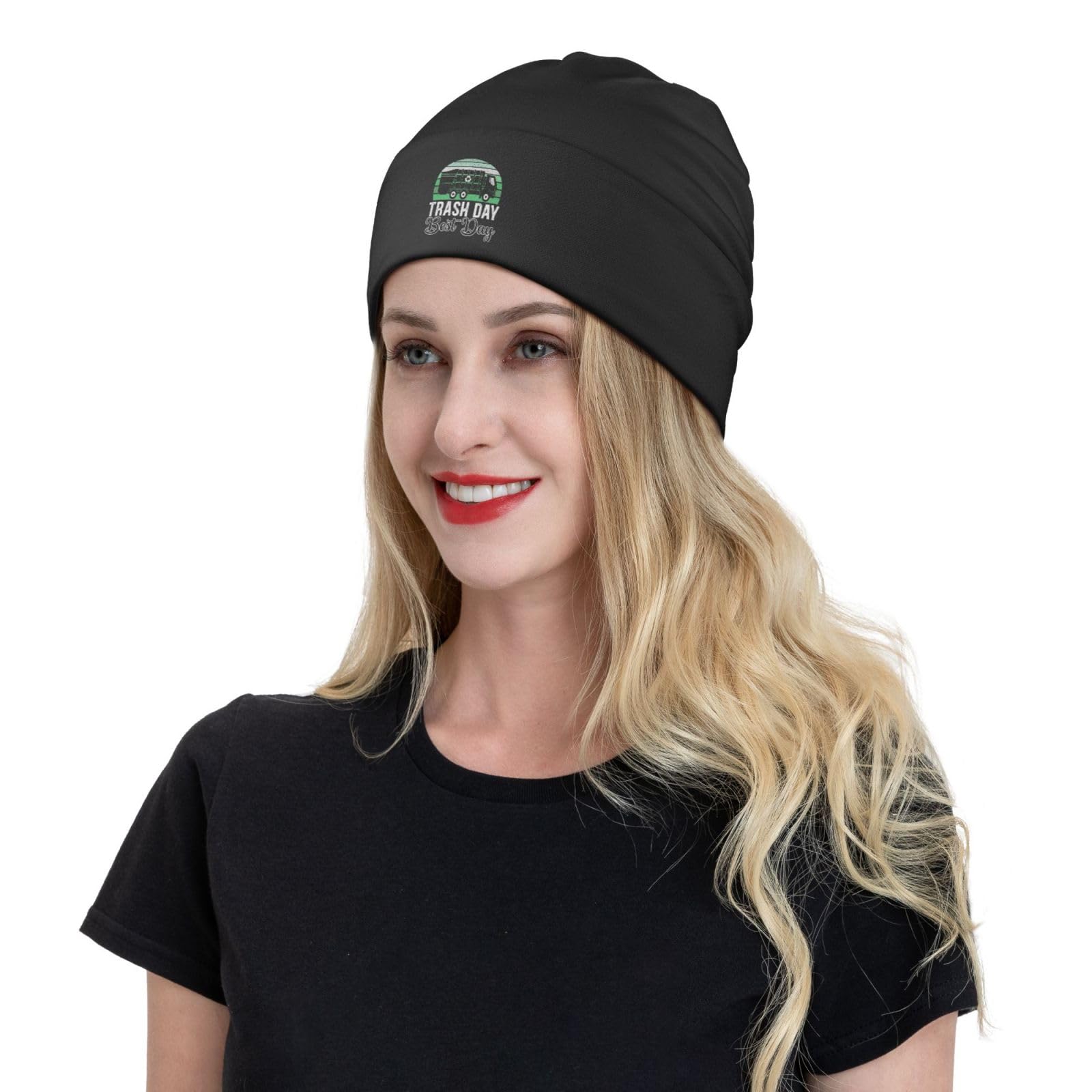 Trash Day Best Day Waste Management Garbage Truck Adults Beanie Hat Warm Outdoor Skull Chemo Watch Hat