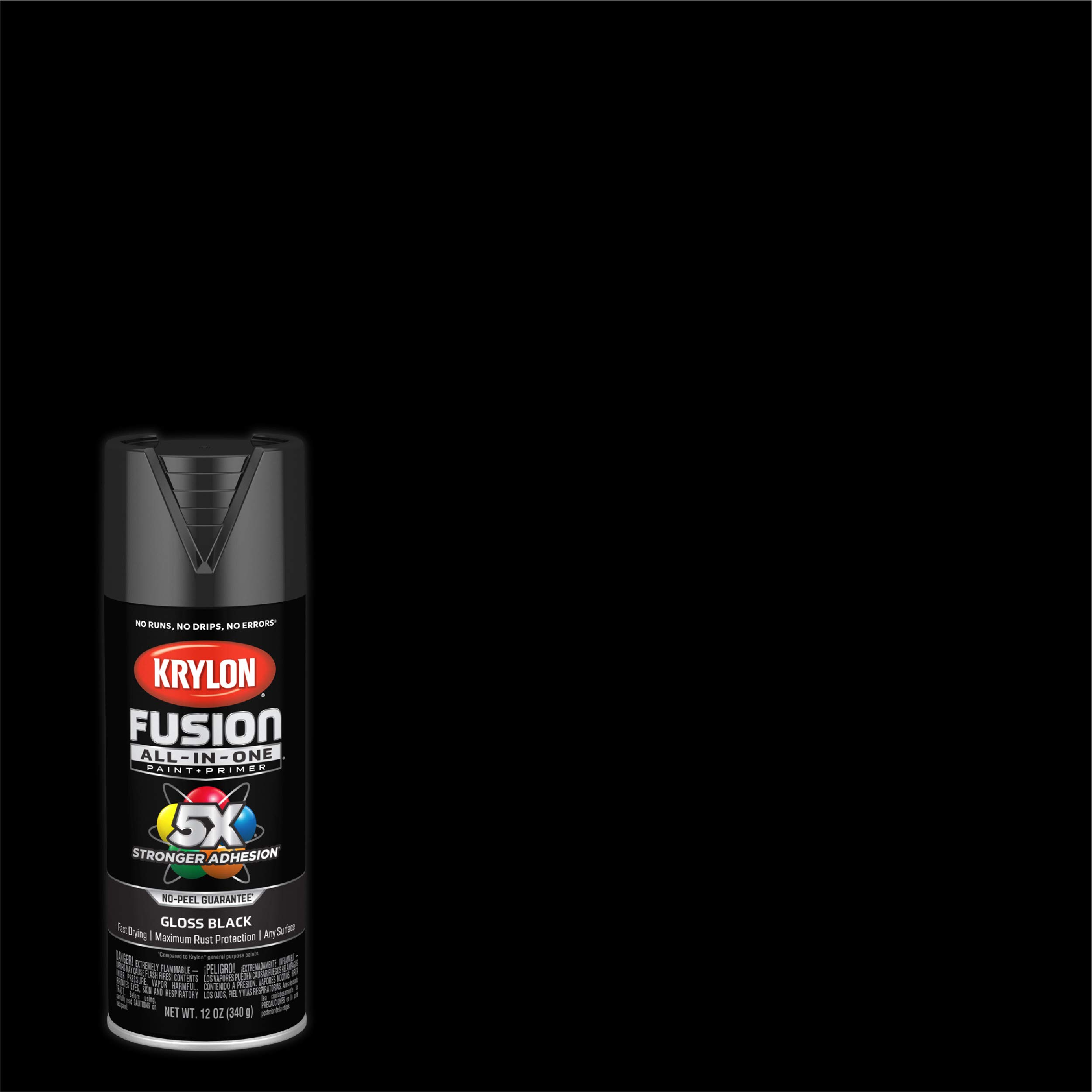Krylon K02702007 Fusion All-In-One Spray Paint for Indoor/Outdoor Use, Gloss Black, 12 Ounce (Pack of 2)