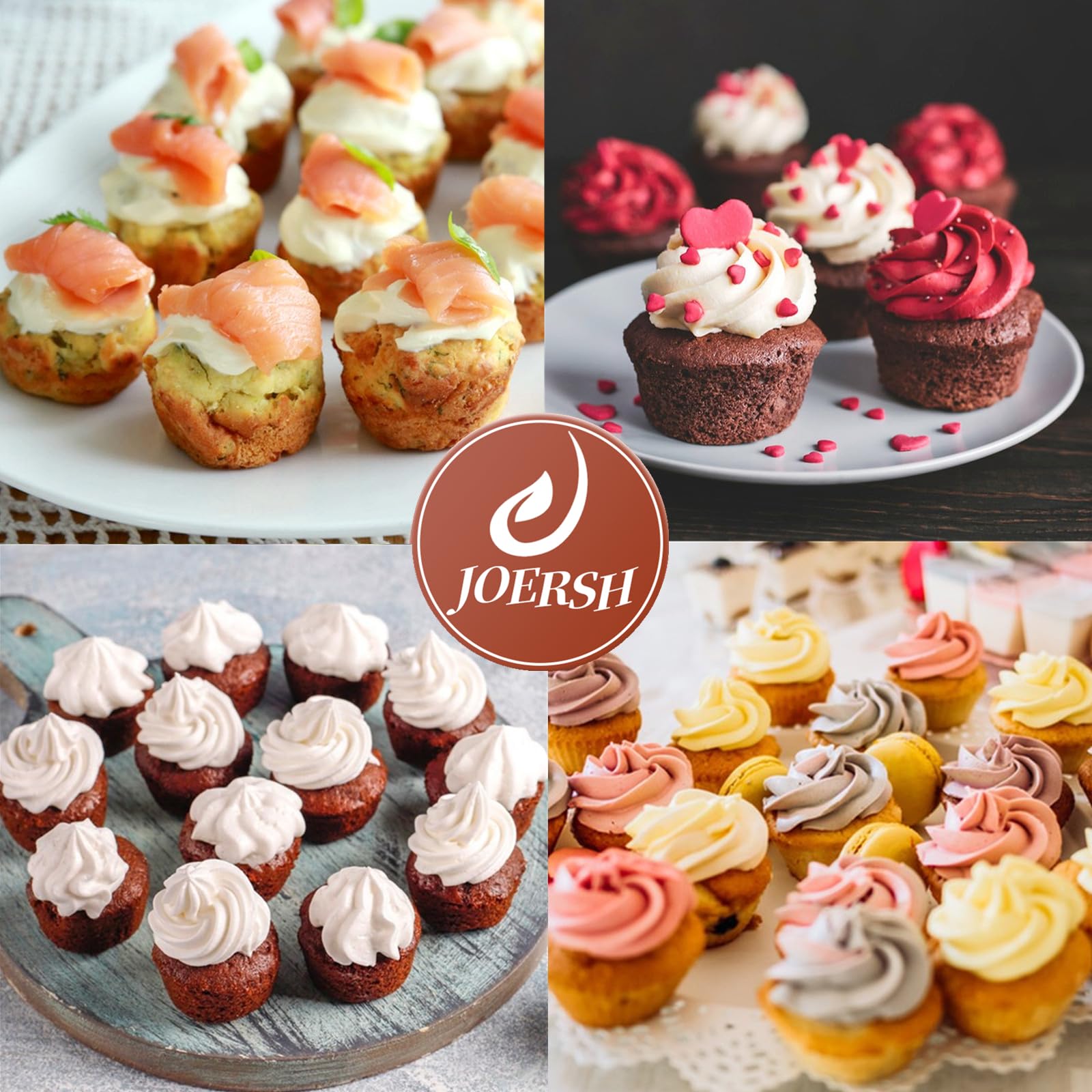 JOERSH Silicone Mini Muffin Pans 24 Cups Mini Cupcake Pan, Silicone Egg Bite Molds for Baking Mini Muffin Tin Nonstick 2 Pack