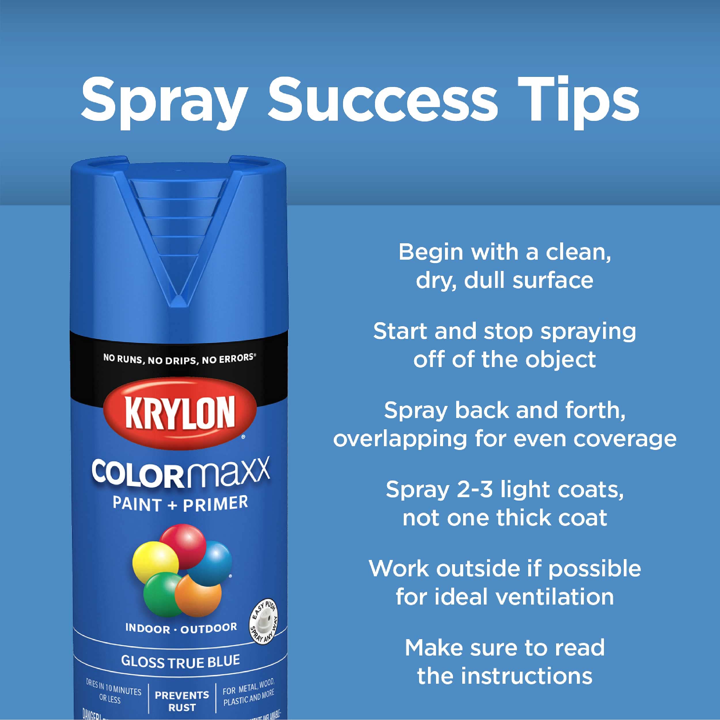 Krylon K05546007 COLORmaxx Spray Paint and Primer for Indoor/Outdoor Use, Flat Black, 12 Ounce (Pack of 2)