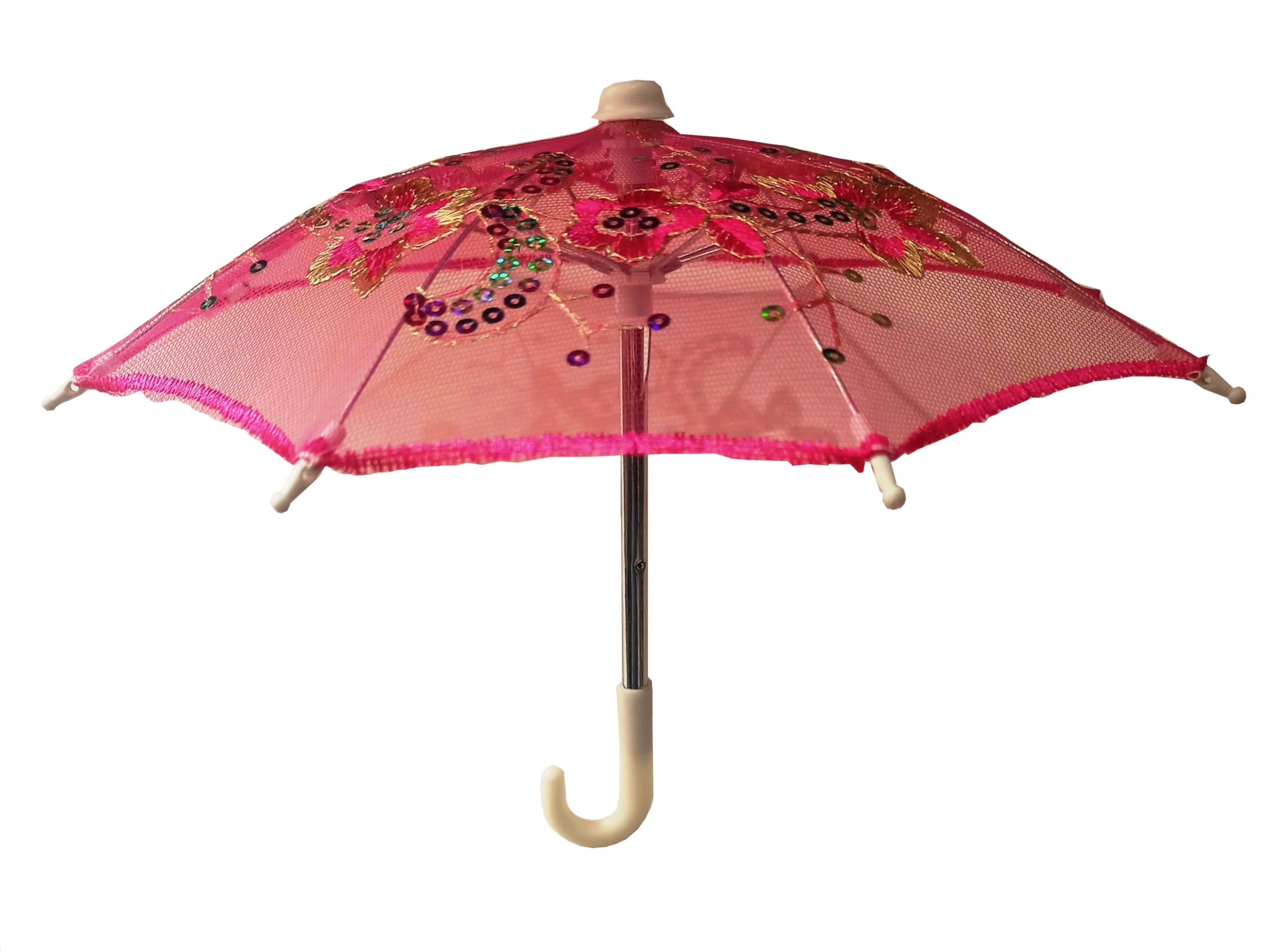 Handmade Umbrella Chhatra For Religious Sculpture/Bal Krishna/Ganesha/Laddu Gopal Idol Red 3AU15