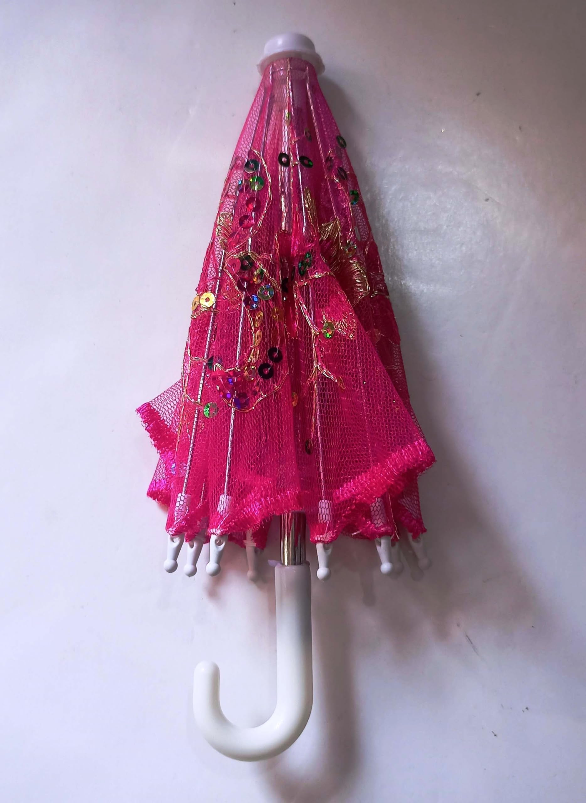 Handmade Umbrella Chhatra For Religious Sculpture/Bal Krishna/Ganesha/Laddu Gopal Idol Red 3AU15