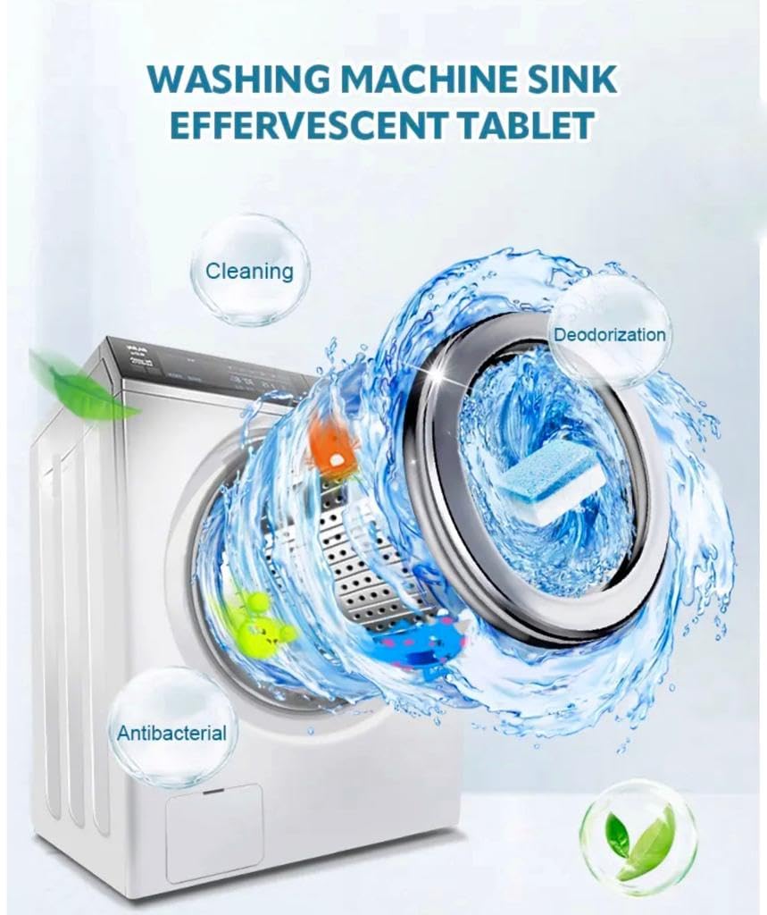 raxtup Washing Machine Cleaner Deep Cleaning Tablets For HE Front Loader & Top Load Washer, Clean Inside Drum And Laundry Tub Seal (30)