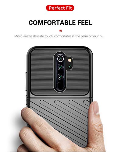 DFTCVBN Phone Case for Redmi Note 8 Pro Case, M1906G7I Case with Screen Protector, Military Grade Shockproof Rugged Shield Anti-Scratch Soft TPU Back Cover Cases for Xiaomi Redmi Note 8 Pro Black