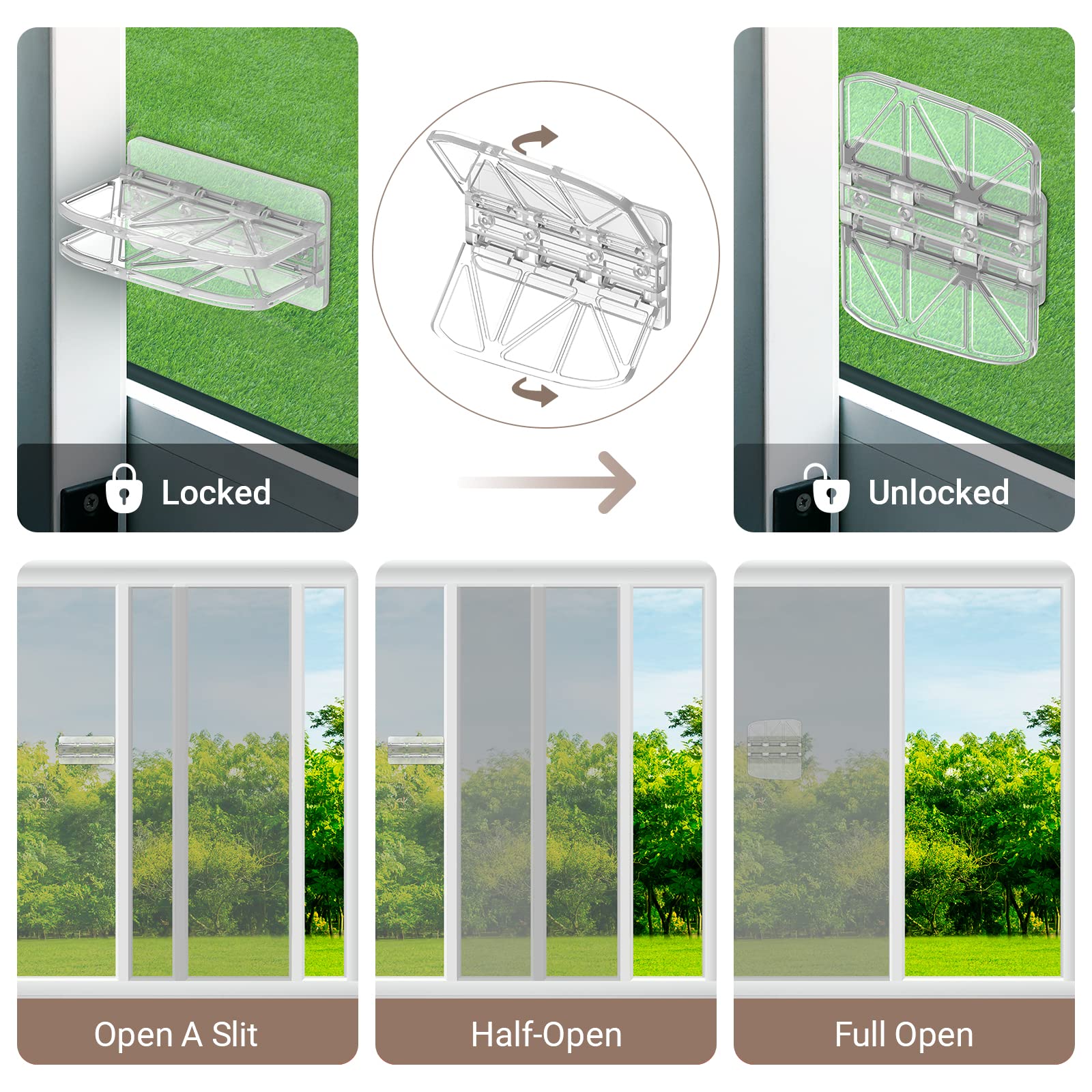 Sliding Glass Door Lock Security - 2 Pack Child Safety Locks for Patio Slide Doors, Child Proof Window Lock Double Guard Kids Pets Safe, Slider Door Latch Stop Bar Easy Installation Without Drilling