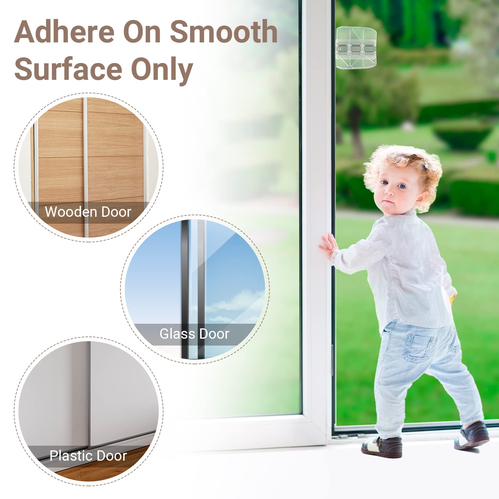 Sliding Glass Door Lock Security - 2 Pack Child Safety Locks for Patio Slide Doors, Child Proof Window Lock Double Guard Kids Pets Safe, Slider Door Latch Stop Bar Easy Installation Without Drilling