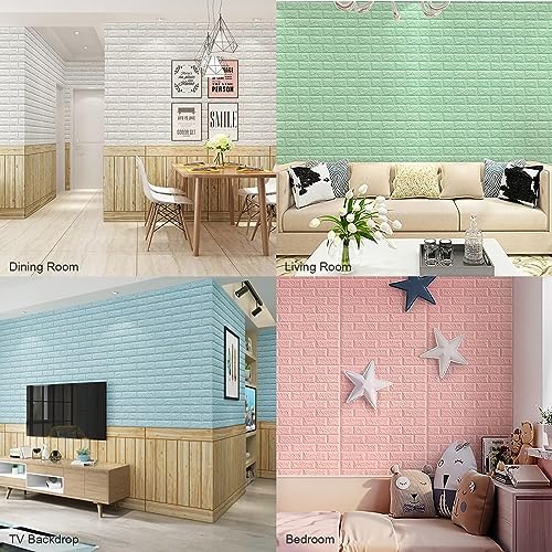 White Brick Wallpaper Peel and Stick Textured 3D Brick Wallpaper 27.6" x 196.9" Faux Brick Contact Paper Self-Adhesive Waterproof 3D Wall Paper Removable Vinyl Brick Backsplash, 37.67 Sq Ft Coverage