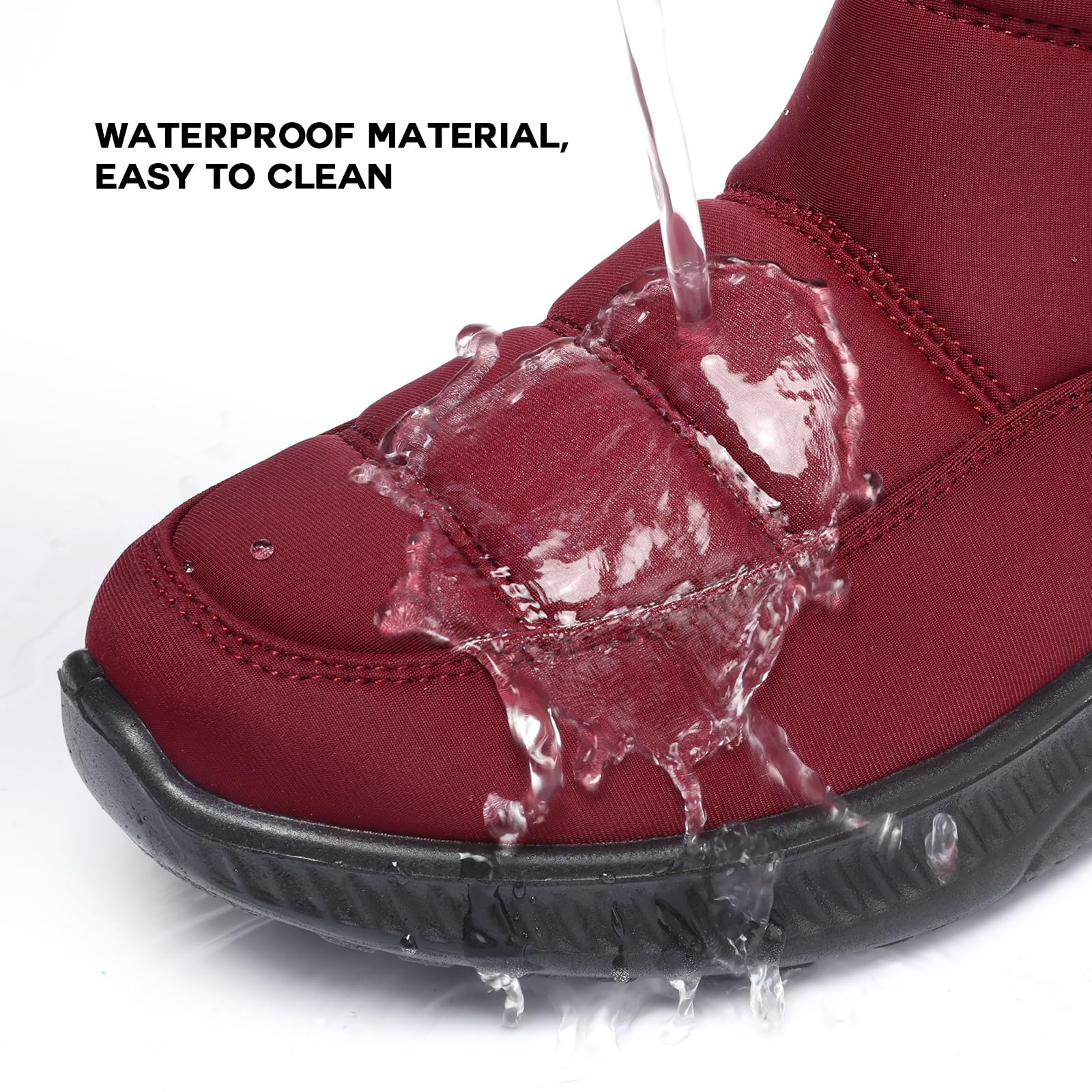 TEMOFON Women Snow Boots Winter: Warm Black Ankle Winter Shoes Waterproof Fur Lined Booties Womens Soft Boot Walking Comfortable Size 10