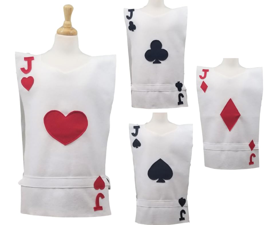 Jack Playing Card Costume Tunic (Hearts, Spades, Clubs or Diamonds) Alice in Wonderland/Card Soldier - Baby, Toddler, Kids, Teen, Adult and Plus Sizes Available (Adult XL)