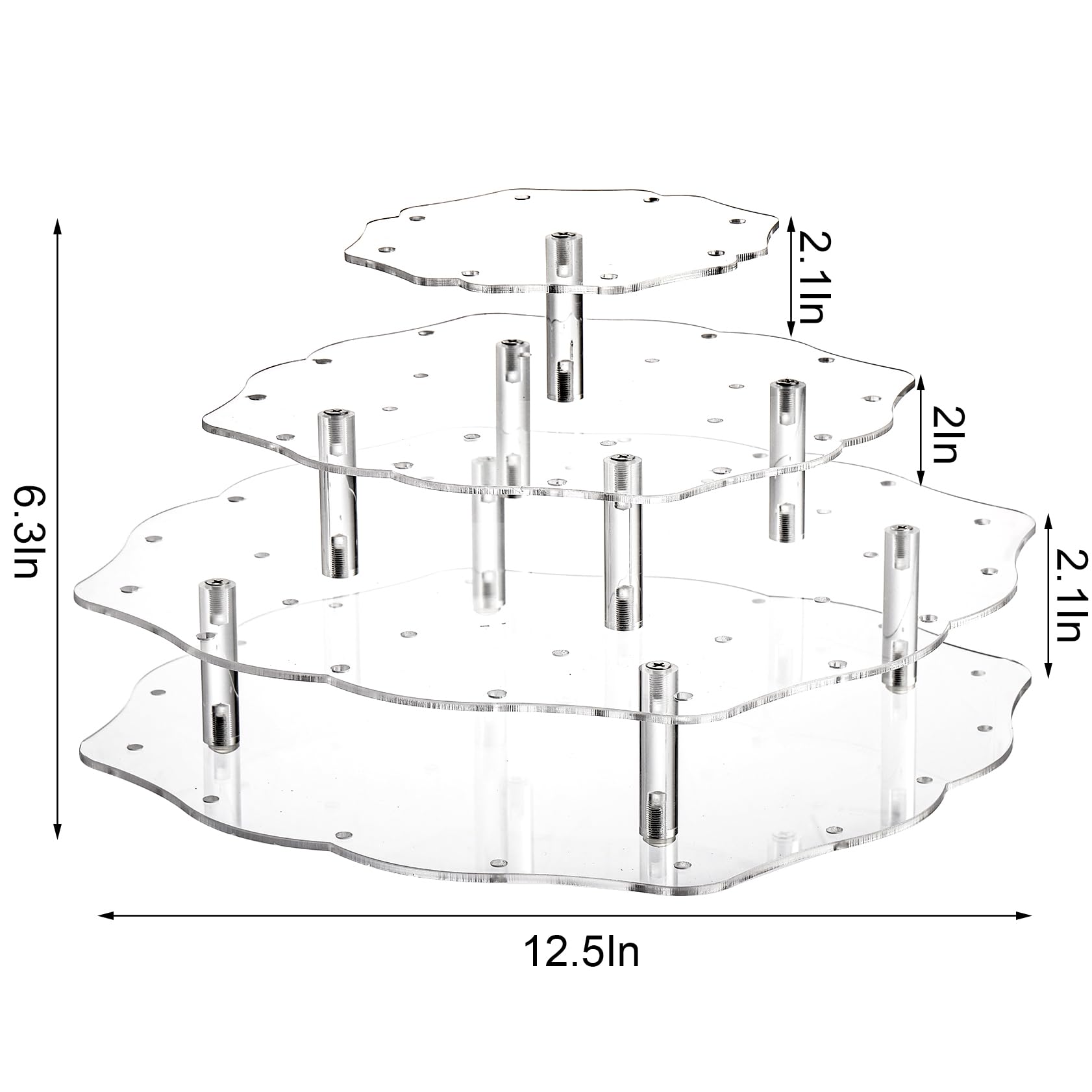 WUWEOT 2 Pack Cake Pop Display Stand, 72 Hole Lollipop Sticks Holder, 4 Tier Acrylic Clear Candy Shelf for Weddings, Baby Showers, Birthday Parties, Anniversaries, Halloween, Christmas, Candy