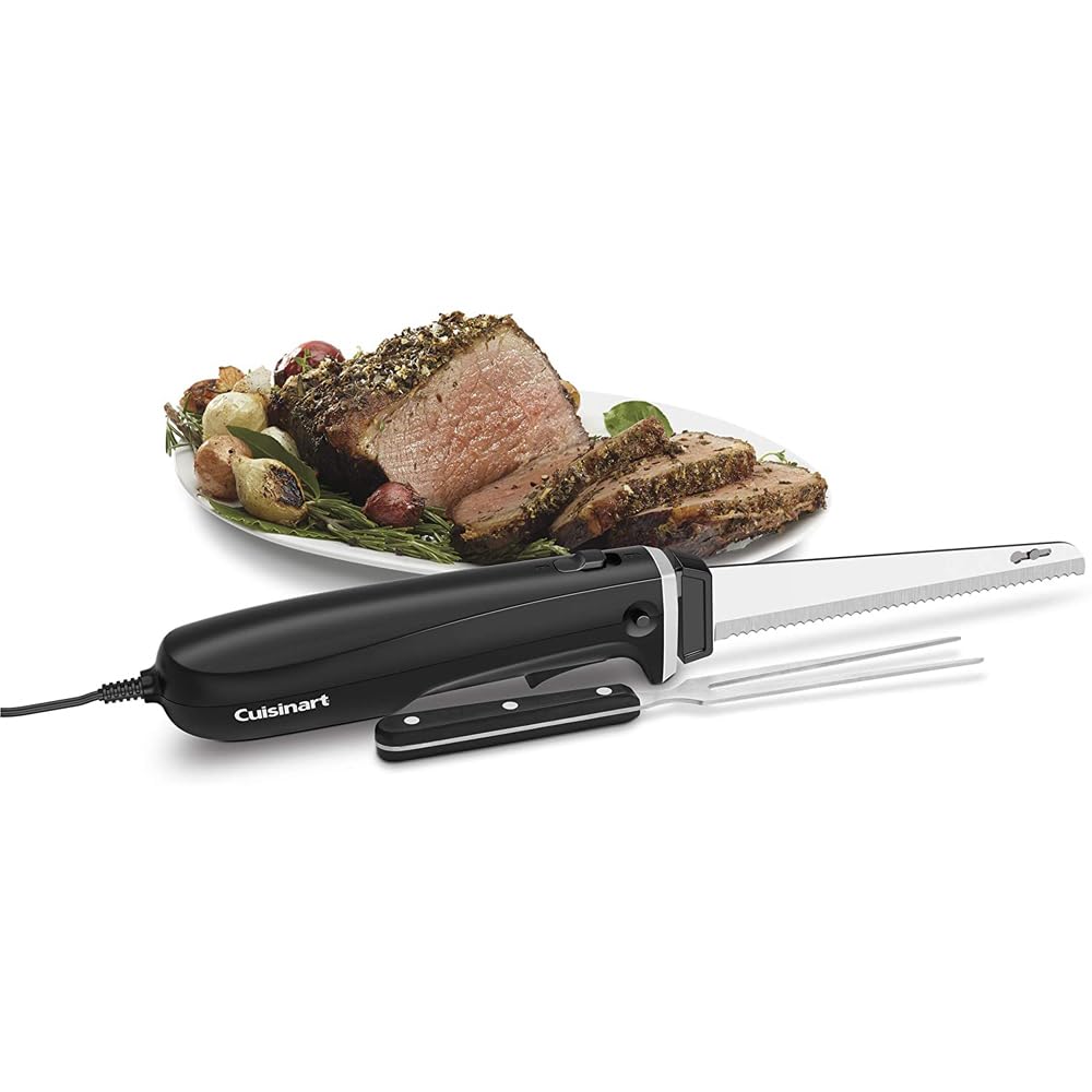 Cuisinart CEK-41 AC Electric Knife with Bamboo Cutting Board Bundle Advantage 12-Piece Gray Knife Set with Blade Guards