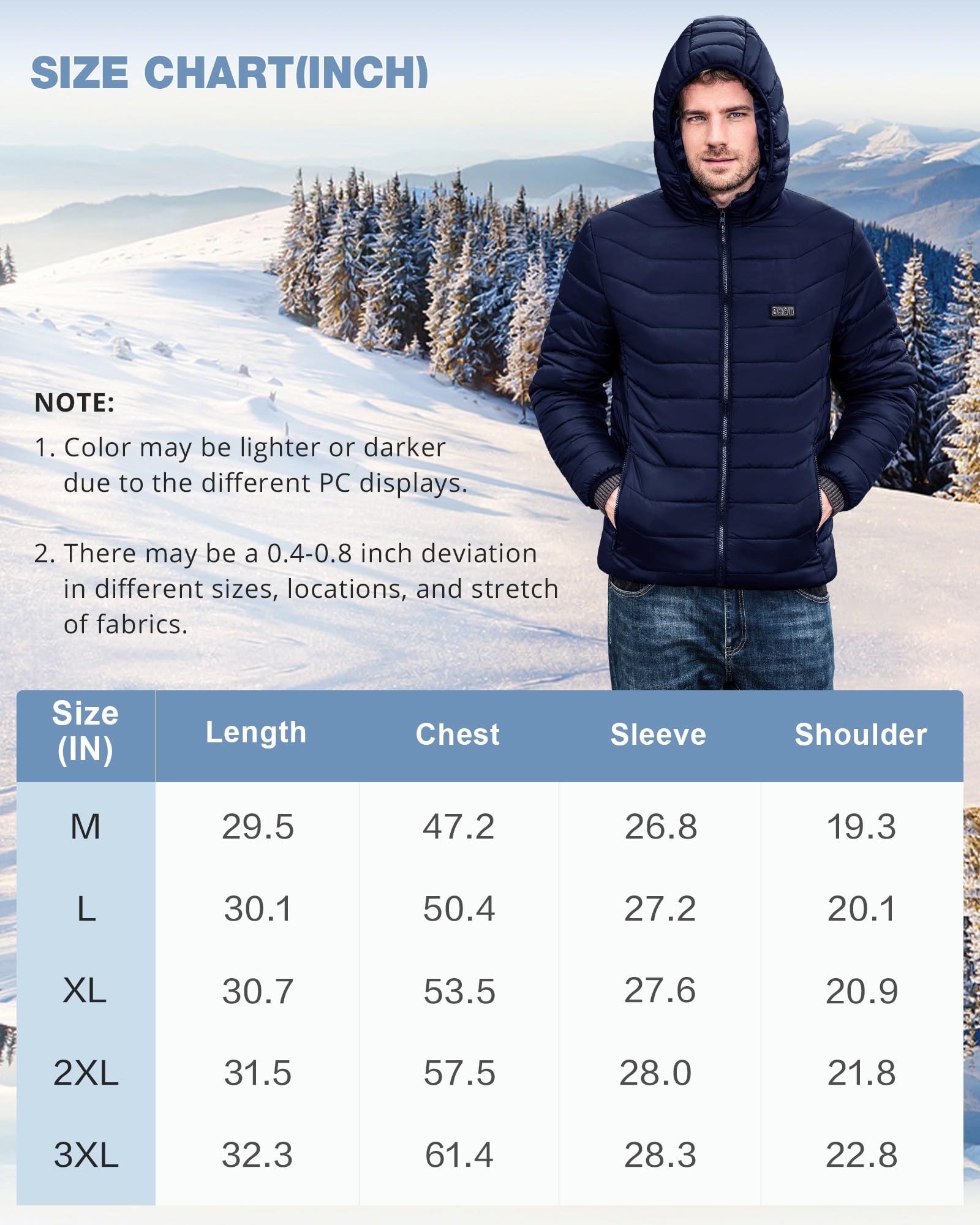 Beotyshow Heated Jackets for Men Heated Winter Coats Hoodie Outdoor Lightweight Tactical Jackets for Men and Women