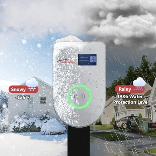 TopAutoGear EV Charger for Tesla & SAE J1772 Electric Cars - 48A Level 2, Bluetooth and WiFi App Control, 25FT Cable, NEMA14-50 Plug, Indoor/Outdoor Universal Fast Charging Station