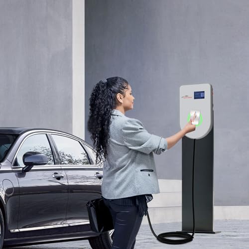 TopAutoGear EV Charger for Tesla & SAE J1772 Electric Cars - 48A Level 2, Bluetooth and WiFi App Control, 25FT Cable, NEMA14-50 Plug, Indoor/Outdoor Universal Fast Charging Station