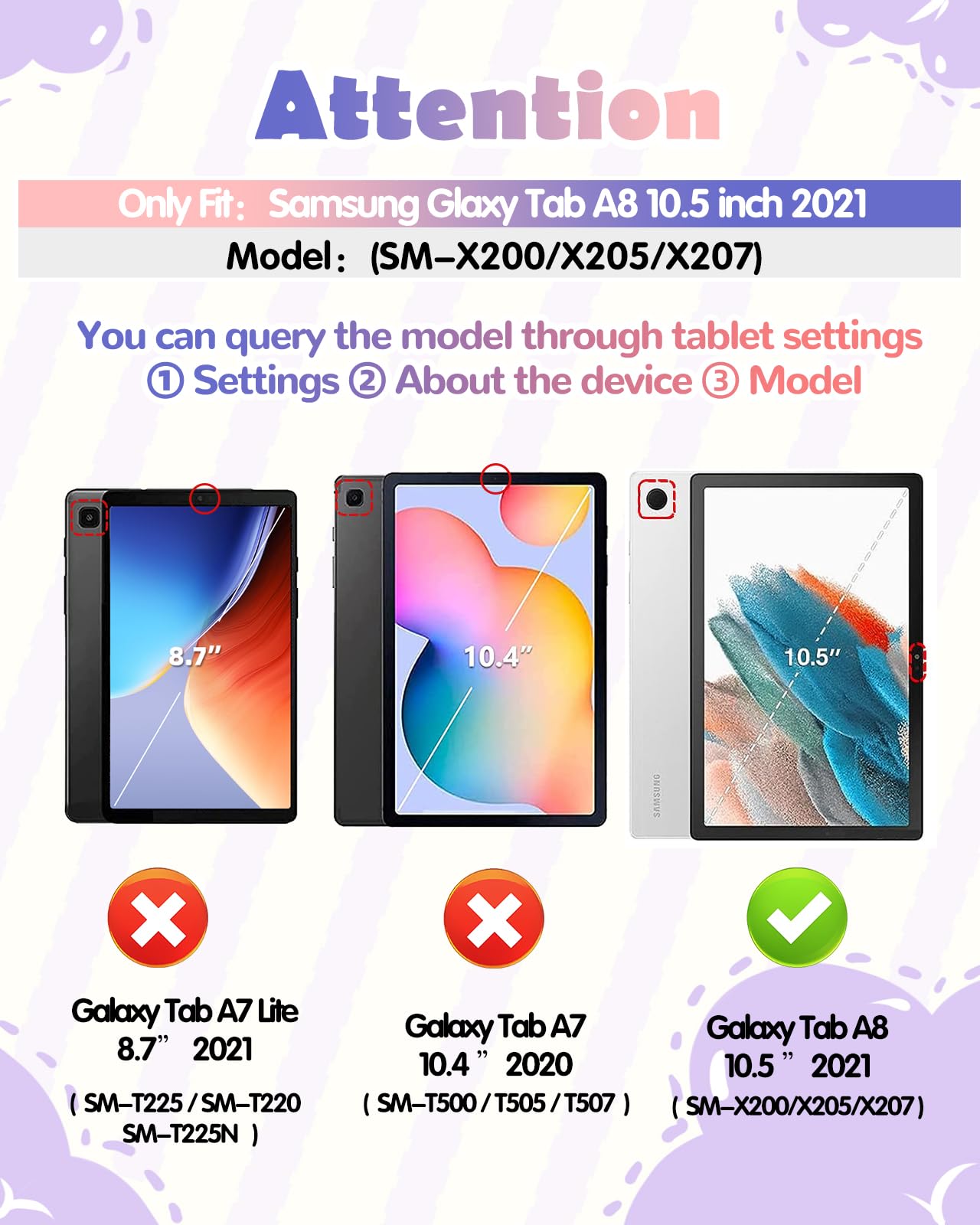 Gurgitat for Galaxy Tab A8 Cases - with Pen Holder Cute Cartoon Unicorn Silicone Cover with Rotating Stand & Strap Girly Teens Girls for Samsung Galaxy Tablet A8 10.5" Cases