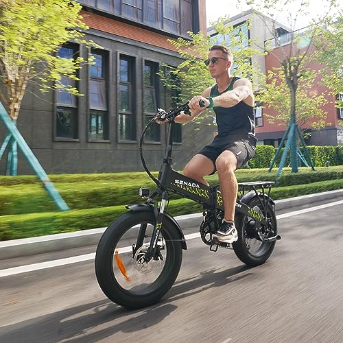 SENADA Drifter Folding Electric Bike for Adults 20 X4.0 Fat Tire Electric Bicycle (Black)