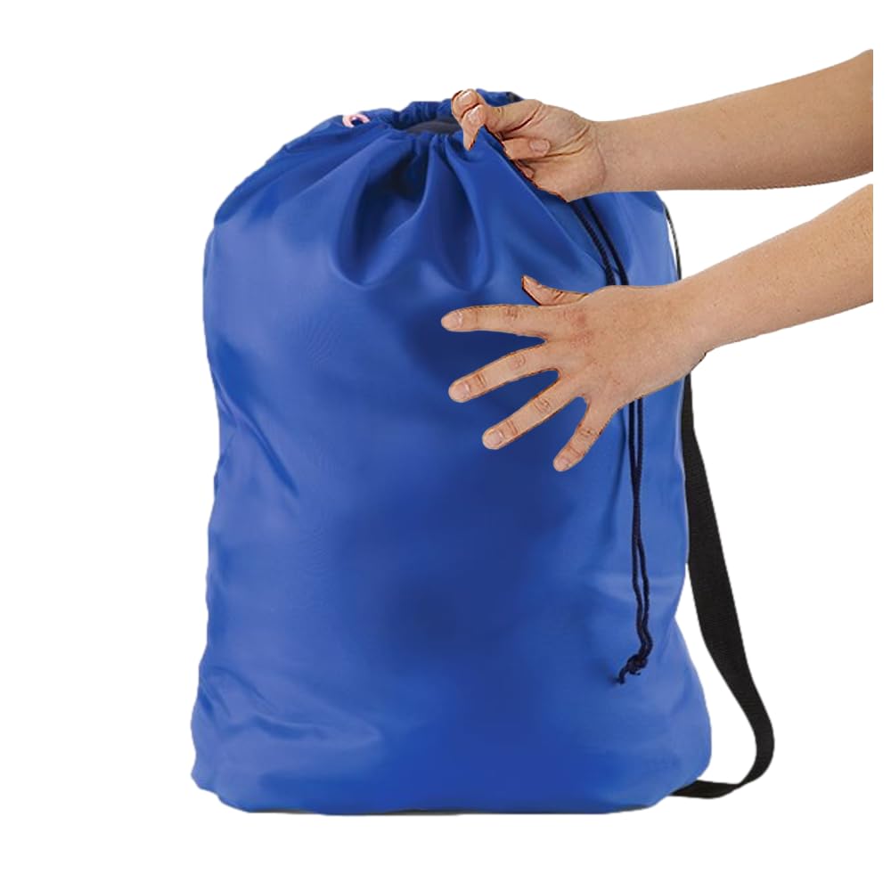 ROYAL BLUE Laundry Bag Heavy Duty w/Shoulder Strap, 22" x 28", Child Size, Small for Cruise, Water Resistant, Holds 2 Loads or 35 lbs, Dorm, Store Blankets, Yarn, Fabric & Clothes