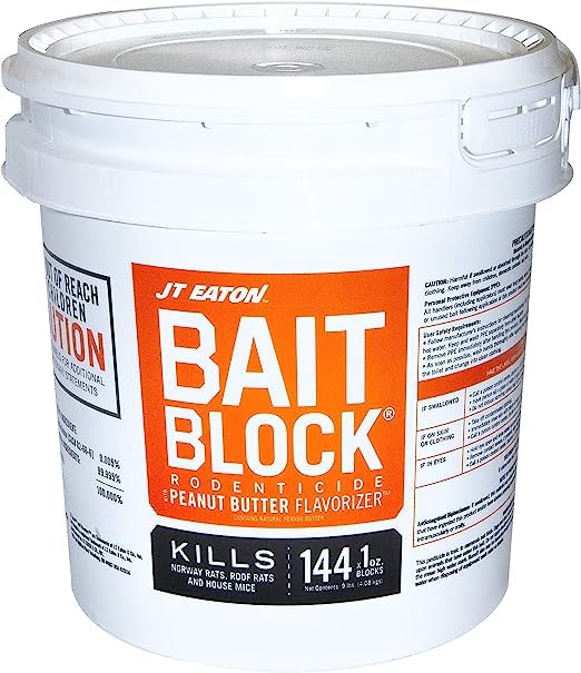 Rodent Baiting Kit - JT Eaton Bait Block Rodenticide Peanut Butter (709-PN) + 12 Protecta RTU Mouse Bait Stations (RTU)