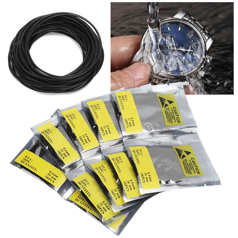 Watch Gasket, Rubber Material Watch Back Cover Rubber O Rings Assortment Kit for Car Auto Vehicle Repair for Automotive(0.8 a Pack of Five Hundred Roots)