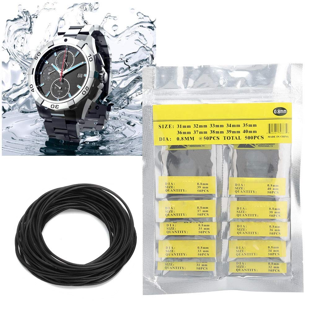 Watch Gasket, Rubber Material Watch Back Cover Rubber O Rings Assortment Kit for Car Auto Vehicle Repair for Automotive(0.8 a Pack of Five Hundred Roots)