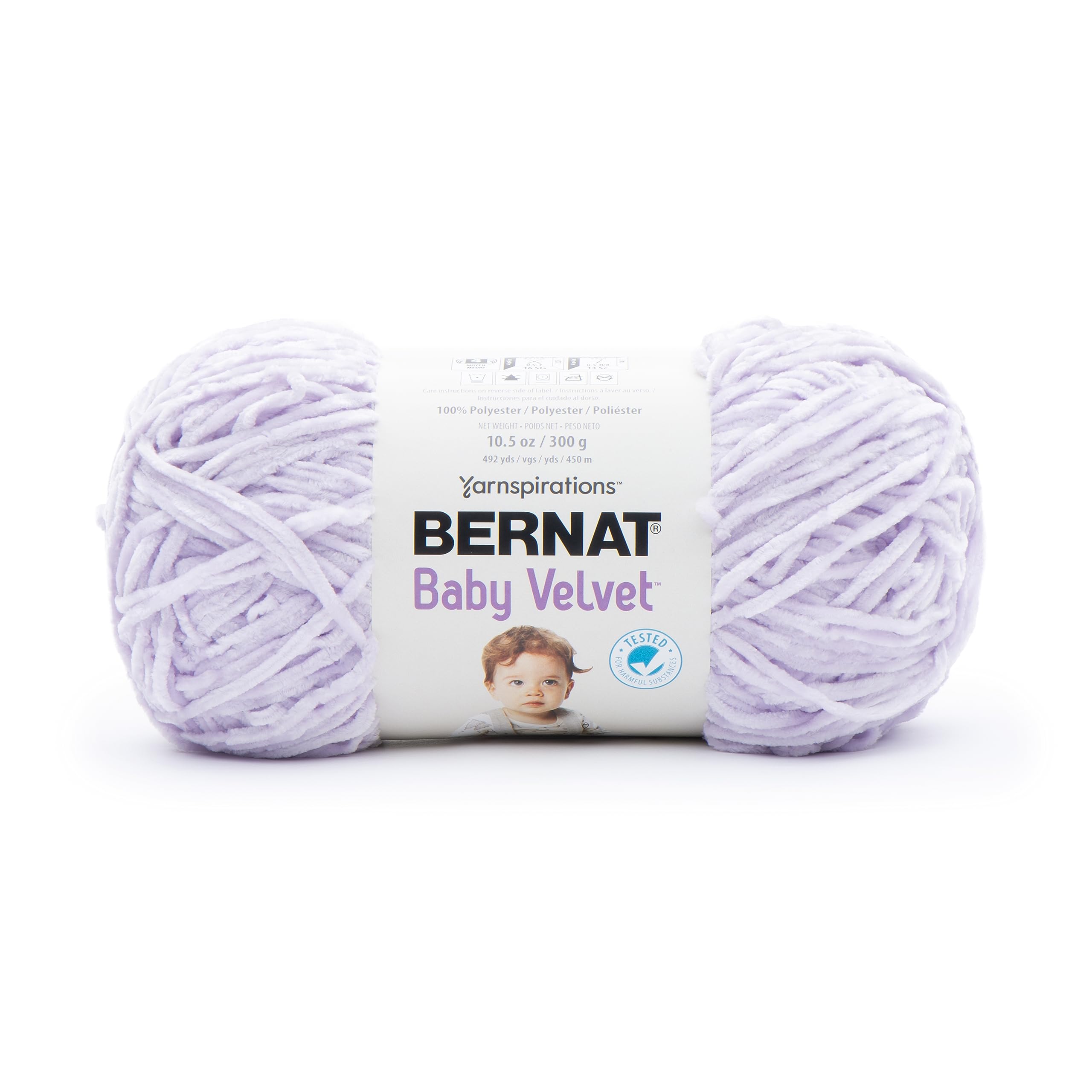 Bernat Baby Velvet Lilac Blooms Yarn - Pack of 10.5oz/300g - Polyester - #4 Worsted (Medium) - 492 Yards - Knitting & Crochet