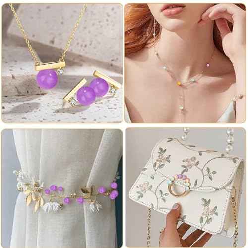 720 Piecess Glass Beads for Jewelry Making, 24 Colors 8mm Crystal Beads Bracelets Making Kit, Round Beads Suitable for Beginners