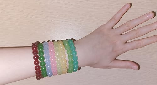 720 Piecess Glass Beads for Jewelry Making, 24 Colors 8mm Crystal Beads Bracelets Making Kit, Round Beads Suitable for Beginners
