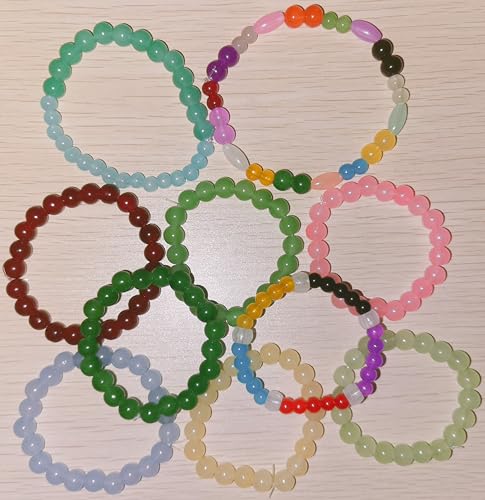 720 Piecess Glass Beads for Jewelry Making, 24 Colors 8mm Crystal Beads Bracelets Making Kit, Round Beads Suitable for Beginners
