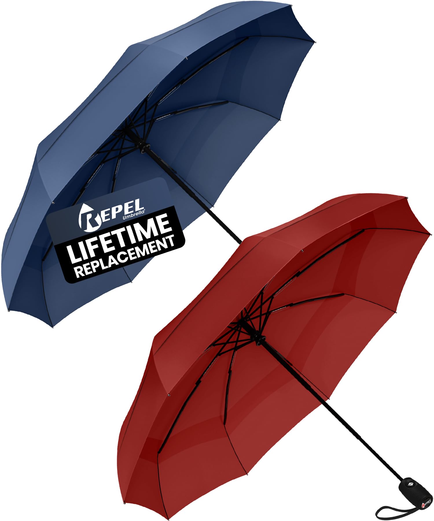 Repel Umbrella The Original Portable Travel Umbrella - Umbrellas for Rain Windproof, Strong Compact Umbrella for Wind and Rain - Perfect For On-the-Go, Car Umbrella, Backpack Umbrella