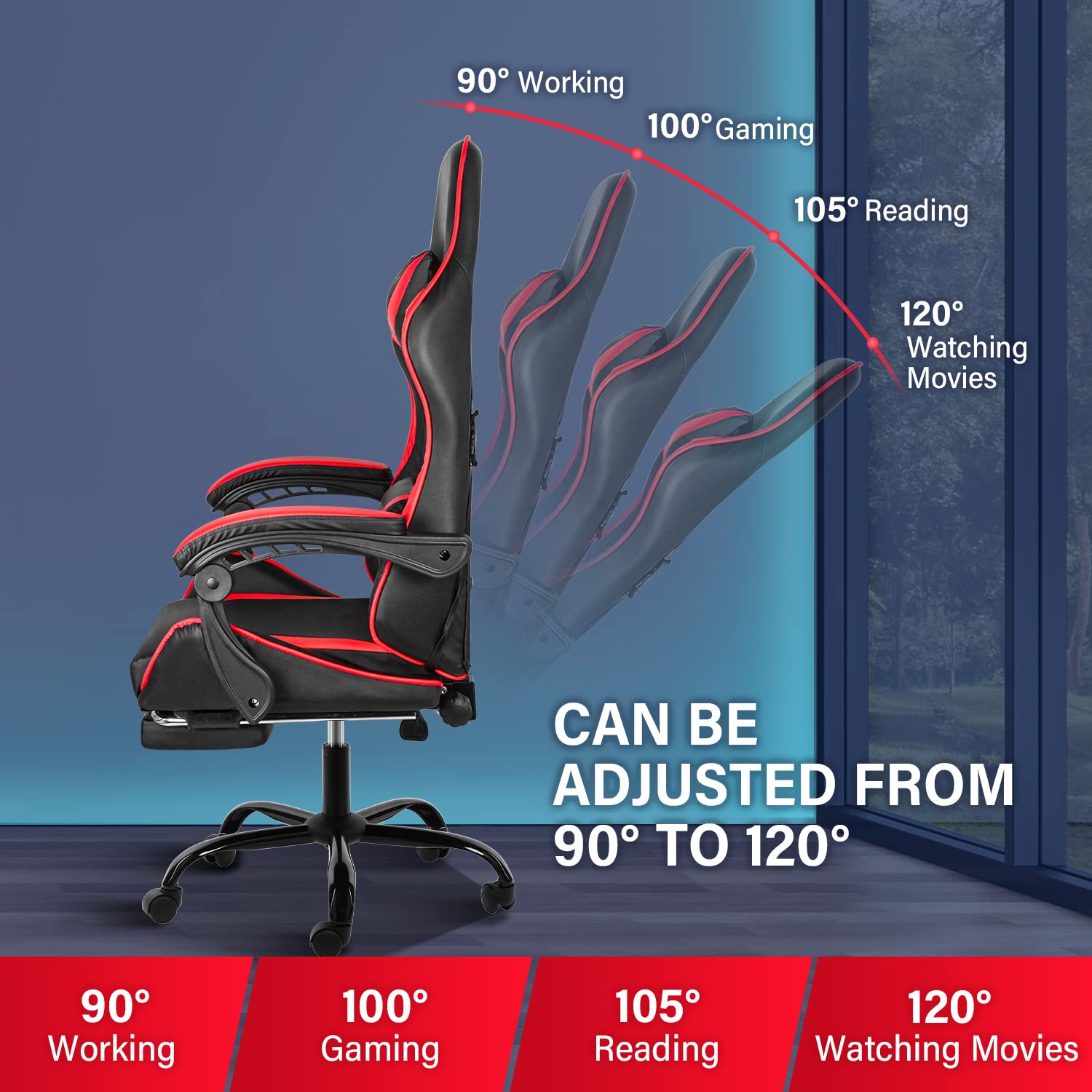 YSSOA Gaming Chair,Ergonomic Office Chair,High Back Computer Chair,Adjustable Swivel Leather Desk Chair,Mesh Task Chair with Headrest and Lumbar Support