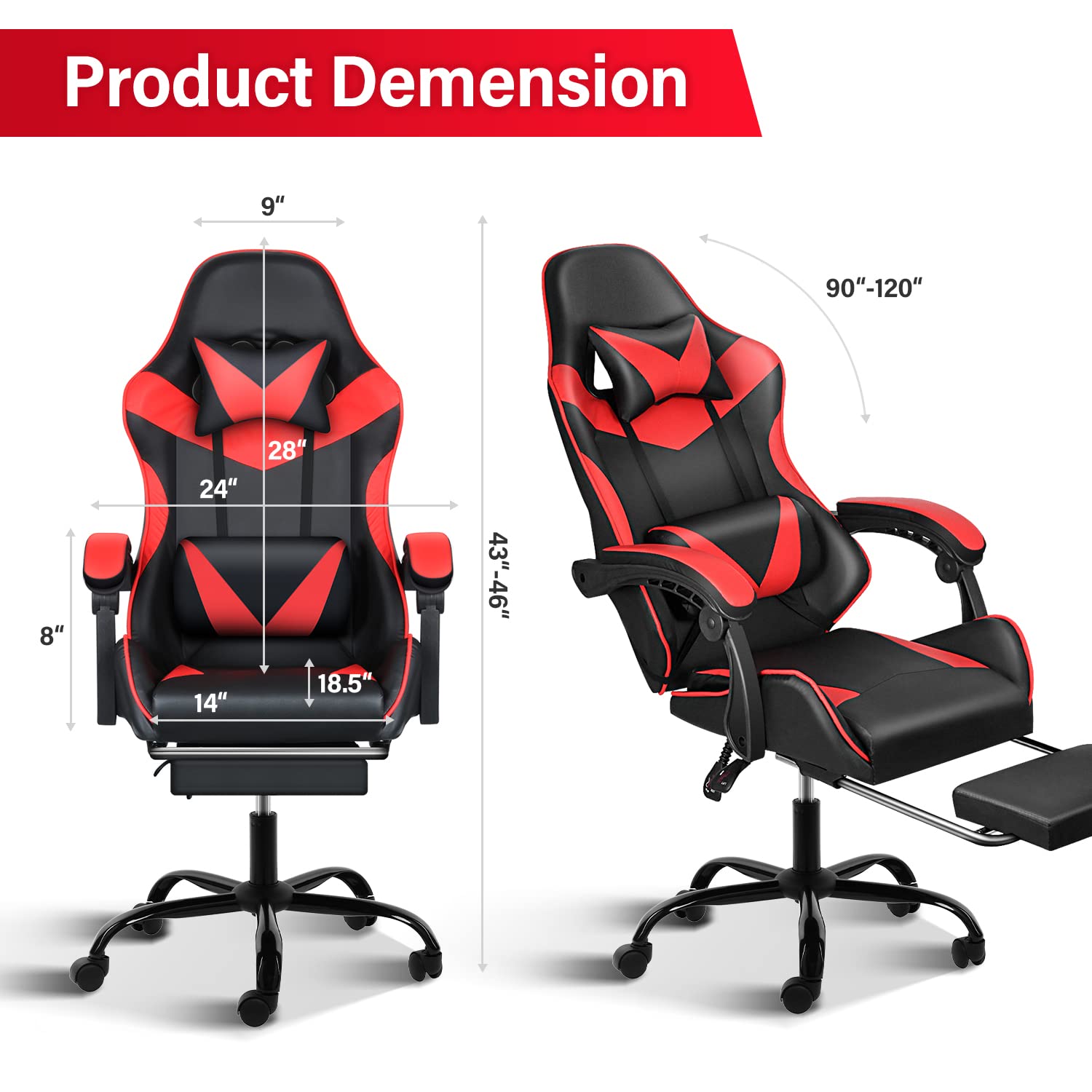 YSSOA Gaming Chair,Ergonomic Office Chair,High Back Computer Chair,Adjustable Swivel Leather Desk Chair,Mesh Task Chair with Headrest and Lumbar Support