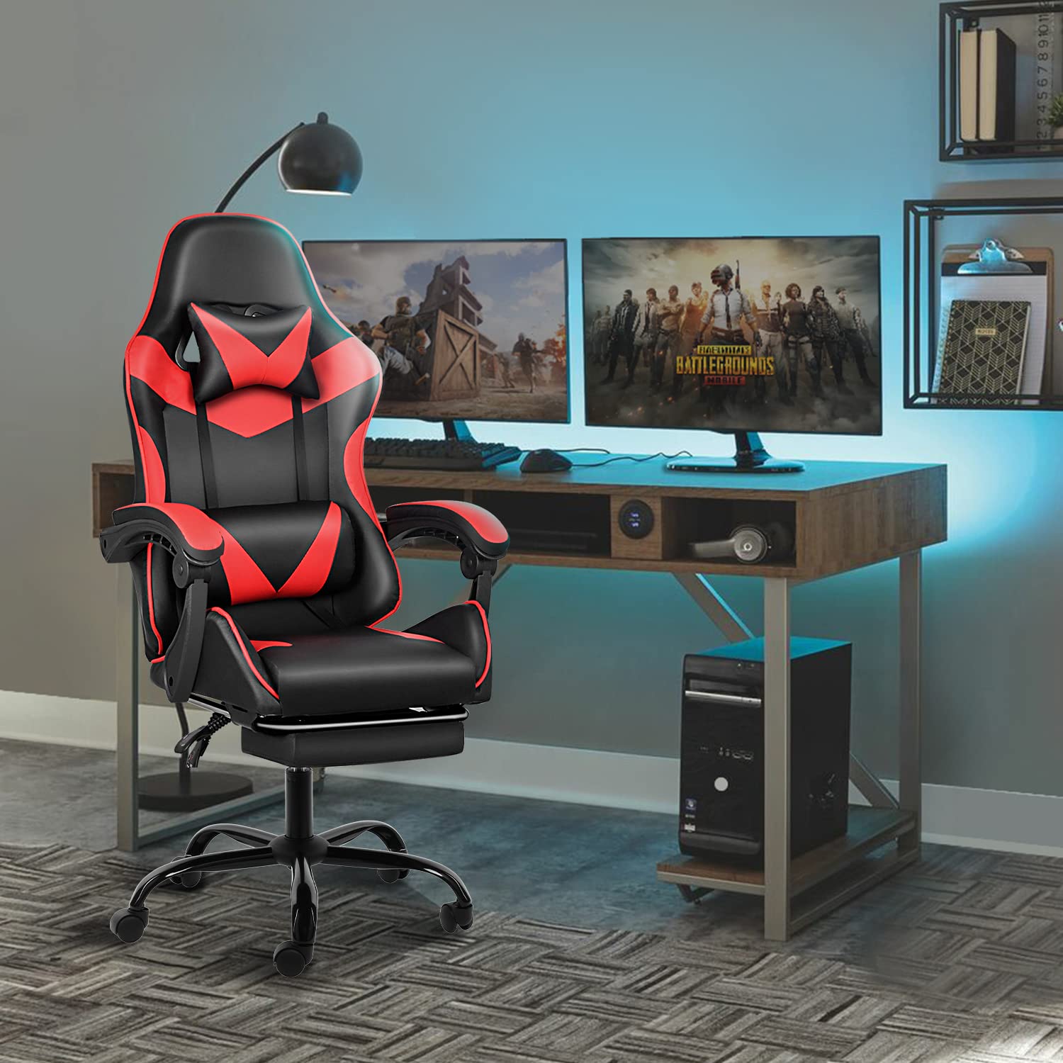 YSSOA Gaming Chair,Ergonomic Office Chair,High Back Computer Chair,Adjustable Swivel Leather Desk Chair,Mesh Task Chair with Headrest and Lumbar Support