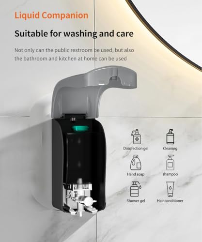 Manual Foam Soap Dispenser, 35oz (1000mL) Commercial Refillable Foaming Soap Dispenser-Transparent Black, CHUANGDIAN